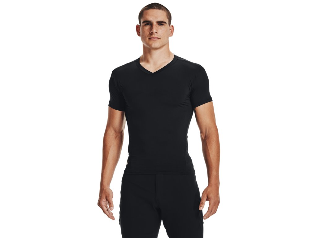 Under Armour Men's Tactical HeatGear Compression V-Neck T-Shirt - Sweat ...