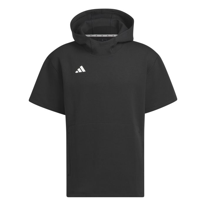 adidas Unisex Dugout Short Sleeve Hoodie | IS9767-Black-3XS