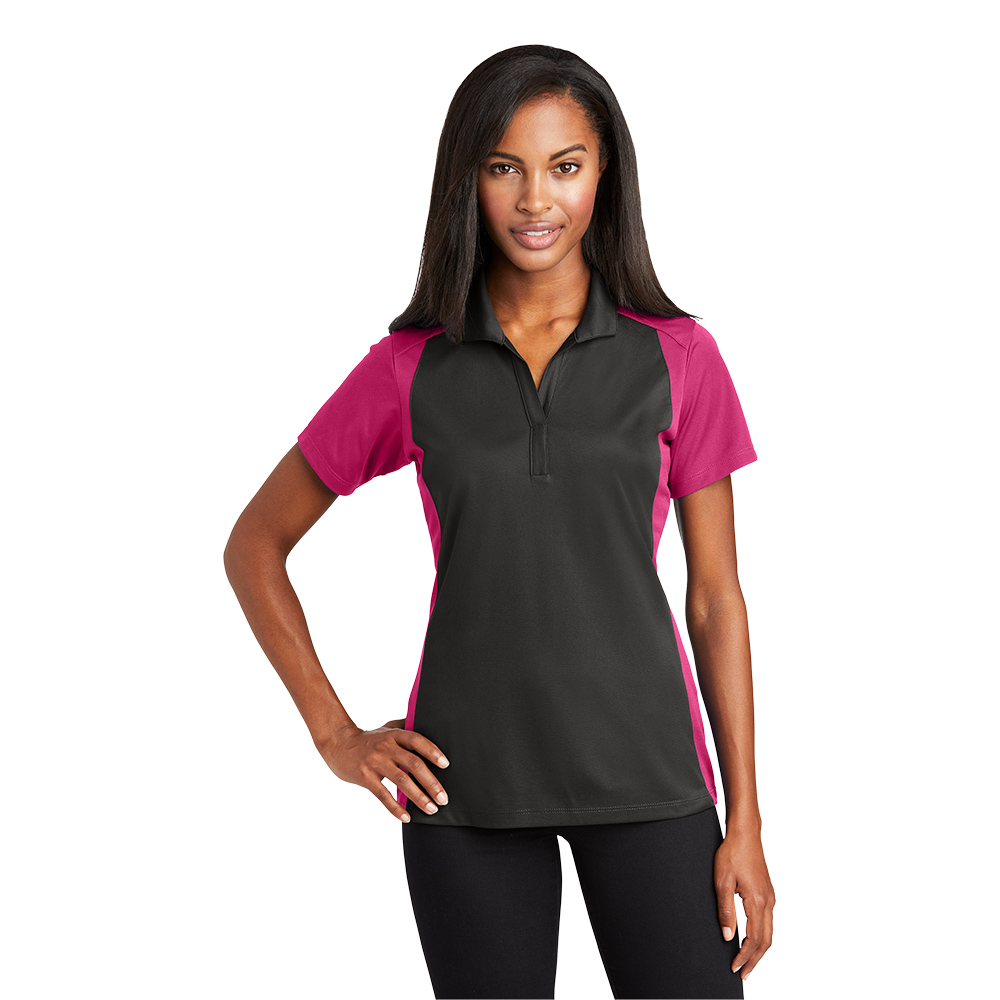 Sport-Tek Colorblock Micropique Sport-Wick Womens Short Sleeve Polo ...